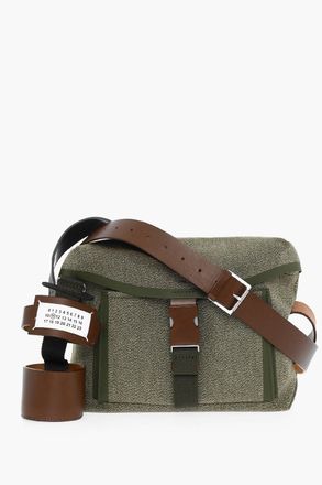 Maison Margiela MM11 Messenger-Tasche aus Baumwolle mit Lederbes&auml;tzen Maison Margiela