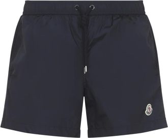 Moncler Homme, Maillots de bain, Bleu, Taille: S Logo Patch Swim Shorts