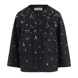 Jil Sander Wolljacke mit Metallic-Details - - Jackets - Damen - Blau - M