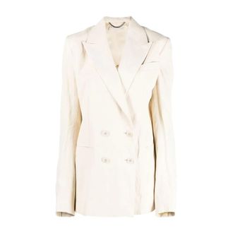 Stella McCartney Ecru Leinenmischung Doppelreihiger Blazer - - Jackets - Damen - Gelb - L