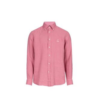 Fa&ccedil;onnable Chemise &agrave; logo brod&eacute; en lin