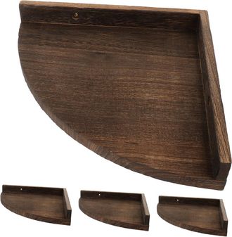 TOPBATHY 4 St&uuml;ck Rustikales Eckregal aus Wandmontiertes Schwebendes Dreieckregal f&uuml;r Wohnzimmer Schlafzimmer K&uuml;che Platzsparendes Wandboard zur Buch Dekoaufbew