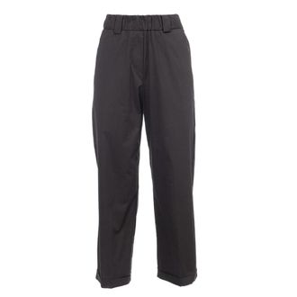 Le Tricot Perugia Baumwollhose mit elastischem Bund und Taschen - - Trousers - Damen - Schwarzk - XS