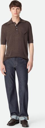 Bottega Veneta Gerade Jeans Aus Raw Denim In Indigo-waschung - Bottega Veneta