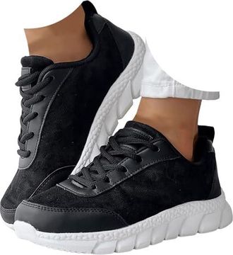 Generic Chaussures de marche respirantes pour femme - Chaussures de sport décontractées et antidérapantes en maille avec mousse à mémoire de forme - Léger - S