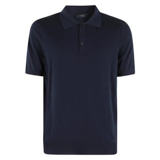 Fay Dunkelblaues Gestricktes Poloshirt - - Tops - Herren - Blau - M