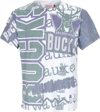 Mitchell & Ness Milwaukee Bucks NBA T-Shirt Wei&szlig; - - Tops - Herren - Mehrfarbig - L