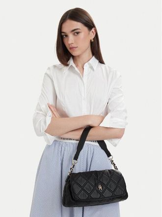 Tommy Hilfiger Handtasche Th Feminine Shoulder Bag AW0AW18717 Schwarz
