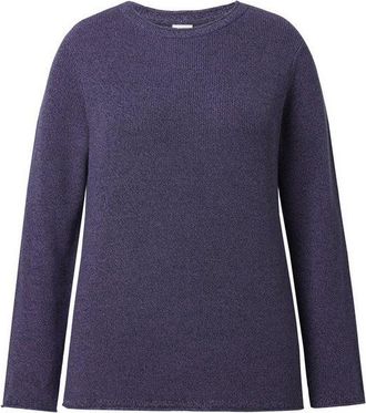 Ulla Popken Strickpullover Pullover Rippstick Langarm Biobaumwolle