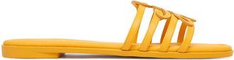 Tommy Hilfiger Pantoletten Tommy Hilfiger Th Script Flat Mule Lth FW0FW09368 Gelb