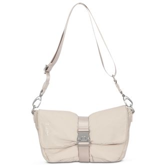 Expatrié Kleine Handtasche Damen Beige - Bobby - Crossbody Puffer Bag aus Nylon - Umhängetasche mit Schnalle & Reißverschluss - Puffy Nylontasche - Wasserabwei