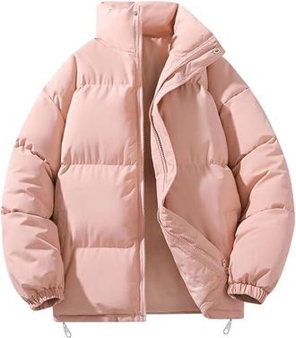 Generic Doudoune chaude pour homme avec col montant et fermeture &eacute;clair - Manteau dhiver &eacute;pais et &eacute;pais - Manteau &agrave; bulles de ski, Poudre tendre, XXL