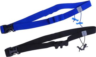 Lioobo 2 St&uuml;cke Startnummerng&uuml;rtel Startnummernband Reflektierend Laufg&uuml;rtel Triathlon G&uuml;rtel mit 6 Gel f&uuml;r Marathon Laufen Radfahren (Schwarz und Blau)