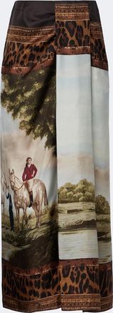 Ralph Lauren Collection Bedruckter Midirock Debbie aus Seiden-Twill