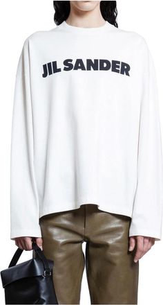 Jil Sander Homme, Tops, Blanc, Taille: XL T-shirt &agrave; Manches Longues