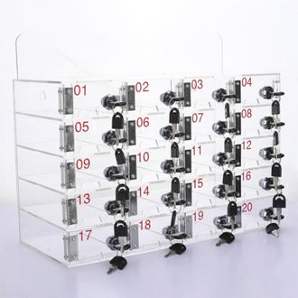 Generic Handy-Aufbewahrungsbox mit 20 F&auml;chern, Handyhalter f&uuml;r Klassenzimmer, Aus Acrylmaterial, mit Separaten Schl&ouml;ssern, f&uuml;r B&uuml;ro, Fabrik und Besprechungsr&auml;