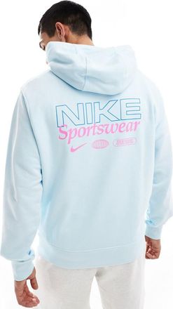 Nike Sweat &agrave; capuche imprim&eacute; au dos - Bleu clair
