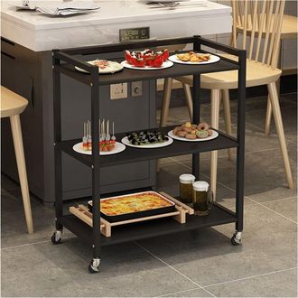 Generic K&uuml;chenwagen, mobiles Gem&uuml;seregal, Abtropfgestell f&uuml;r hei&szlig;e T&ouml;pfe, Abtropfgestell f&uuml;r K&uuml;chenk&ouml;rbe, mehrschichtiges Abtropfgestell f&uuml;r die K&uuml;che vom Bod