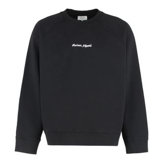 Maison Kitsun&eacute; Gerippter Crew-Neck-Sweatshirt aus Baumwolle - - Sweatshirts & Hoodies - Herren - Schwarzk - XS