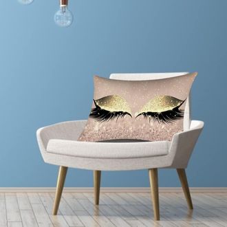 ZJchao 30 X 50 cm Glitzernder Wimpern-Kissenbezug f&uuml;r Zuhause, Sofa, Bett, Auto und Lordosenst&uuml;tze (N)