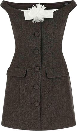 Self Portrait Robe Au Genou - Marron