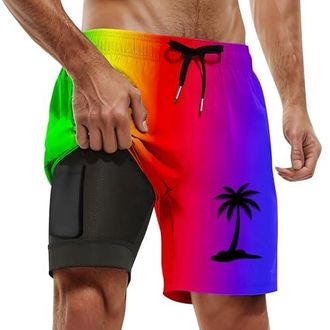 Generic Maillot de bain d&eacute;t&eacute; &agrave; manches courtes pour homme avec imprim&eacute; animal Capybara Mental State, lilas, 4XL