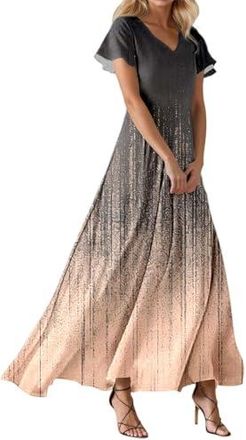 Generic Robe boh&egrave;me 2026 pour femme, cache-maillot de bain &agrave; oeillets avec poches, robe d&eacute;bardeur d&eacute;t&eacute; ample sans manches, gris, 3XL