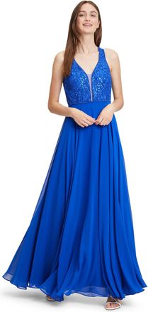 Vera Mont Damen Abendkleid mit Pailletten, Jewel Blue, 42