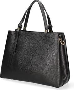 Gave Lux Sac &agrave; main en cuir v&eacute;ritable pour femme Fabriqu&eacute; en Italie 28 x 21 x 12 cm GLX228103823FBG, Noir, Taille unique