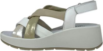 Igi & Co D.Carola, Damen-Sandalen mit Keilabsatz, Platinweiß., 35 EU