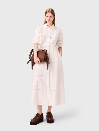 Maje Bestickter Midirock - Wei&szlig; - Maje