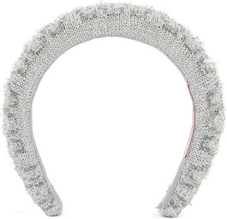 Valentino Garavani Femme, Accessoires, Gris, Taille: ONE Size Bandeau Tricoté Argent