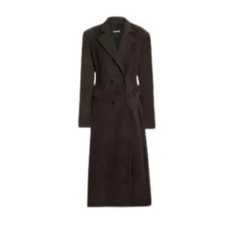 Rotate Doppelreihiger Wildleder Mantel - - Coats - Damen - Braun - XS
