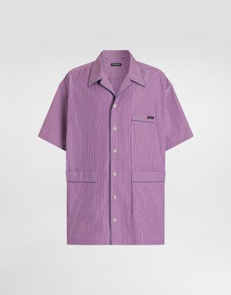 Dolce & Gabbana Hawaii Striped Poplin Shirt - Mann Hemden n/d 40