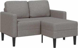 vidaXL Vidaxl - 2-Sitzer-Sofa mit Chaiselongue L-Form Taupe 125 cm Stoff