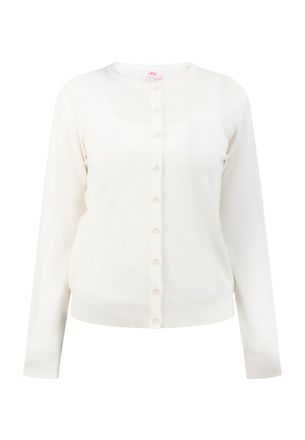 Mymo Strickjacke Damen Wollweiß