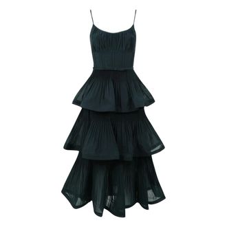 Zimmermann Robe midi pliss&eacute;e &agrave; &eacute;tages - Femme - Robes - Vert - Taille: 42 FR