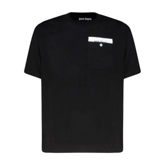 Palm Angels Homme, Tops, Noir, Taille: S Logo-tape T-shirt