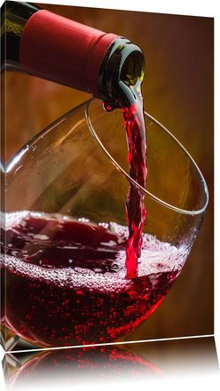Pixxprint Edler Rotwein, Größe: 120x80cm, Leinwandbild, fertig gespannt, Wandbild, Dekoration, Kunstdruck, kein Poster