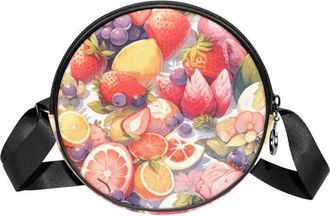 Generic Sac &agrave; bandouli&egrave;re rond pour femme, petit sac &agrave; bandouli&egrave;re avec fermeture &eacute;clair, bretelles r&eacute;glables, style d&eacute;contract&eacute;, pour femmes et filles