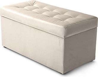 MG Design Polsterhocker 45 x 90 cm Grau mit Stauraum (ca. 100 L), belastbar bis 300 kg, sofort einsatzbereit & pflegeleicht - f&uuml;r Wohnzimmer, Schlafzimmer & Flu