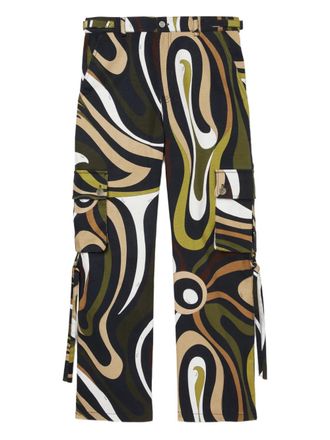 Pucci pantalon imprimé à poches cargo - Vert