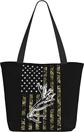 AOOEDM Drapeau am&eacute;ricain Chasse Camouflage-Deers Ladies Shopping Bag 13x11x7in.Le cadeau parfait de la Saint-Valentin.Cest de la Saint-Valentin pour maman, f