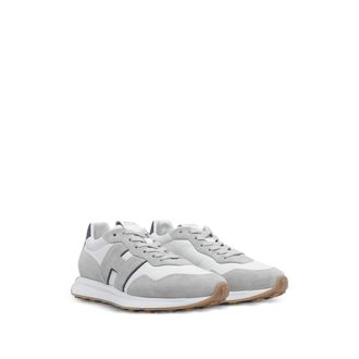 Hogan Mens Sneakers H601 Grey Leather And Suede Calf Trainers