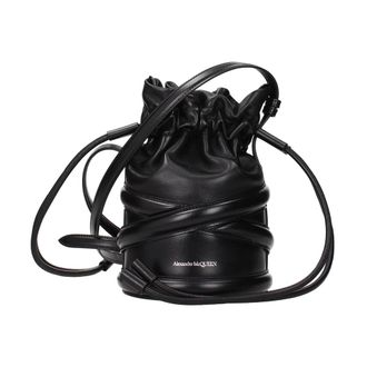Alexander McQueen Schwarze Leder Umh&auml;ngetasche - - Bags - Damen - Schwarzk - ONE SIZE