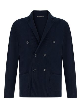 Boggi Milano double-breasted knitted jacket - Blau