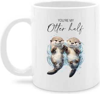 Shirtracer Tasse Tassen 325ml - You are my otter half I Otter Geschenk Pärchen Geschenke Valentinstag Paar Geschenk für Pärchen Weinachten I Jahrestagsgeschenk P