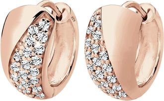 Elli Ohrringe Damen Creolen Eleganz mit Kristalle in 925 Sterling Silber Rosé vergoldet