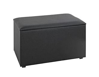 Haku Möbel coffre de rangement noir, tissu synthétique aspect cuir, MDF - Dim.: L 65 cm x H 42 cm x P 40 cm, Style: Modern