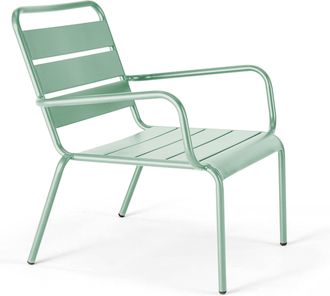 Oviala Gartensessel, niedrig, Relax, Stahl, Salbeigr&uuml;n - Palavas